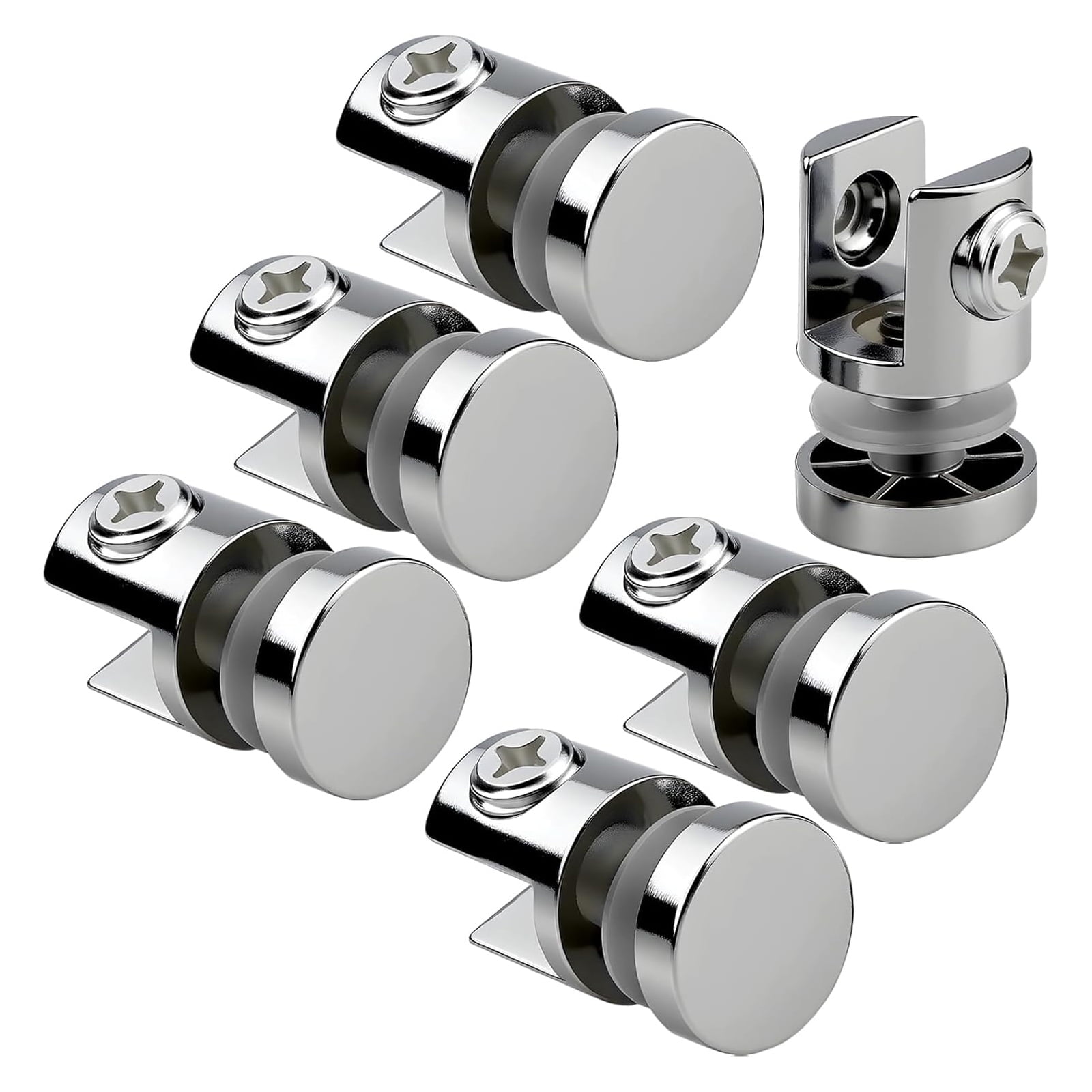 6PC Heavy Duty Metal Glass Clamps Rustproof Shelf Brackets for 5-10mm ...