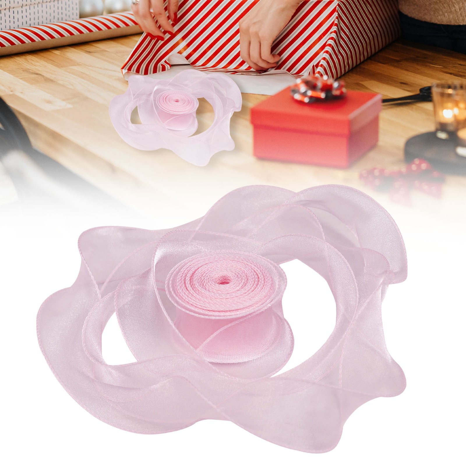 6PC Iridescent Organza Ribbon 1.57Inch x 10 Yard, Laser Sheer Organza ...