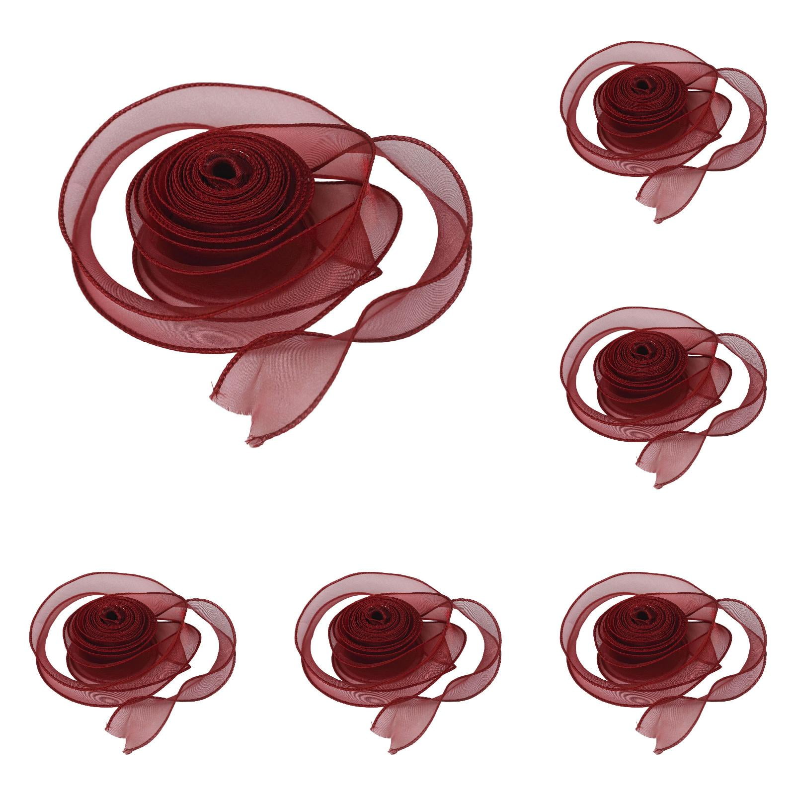 6PC Iridescent Organza Ribbon 1.57Inch x 10 Yard, Laser Sheer Organza ...