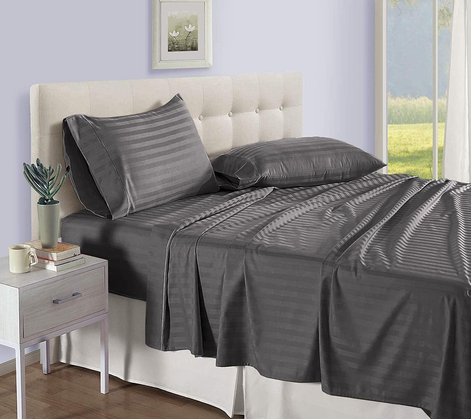 6PC King Size 500-Thread-Count 6-PCs Sheet Set, Single Ply Long Staple ...
