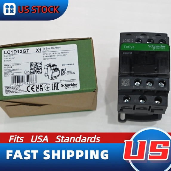 6PC LC1D12G7 Schneider New Contactor 3 phase 3NO 120VAC 50/60Hz coil US ...