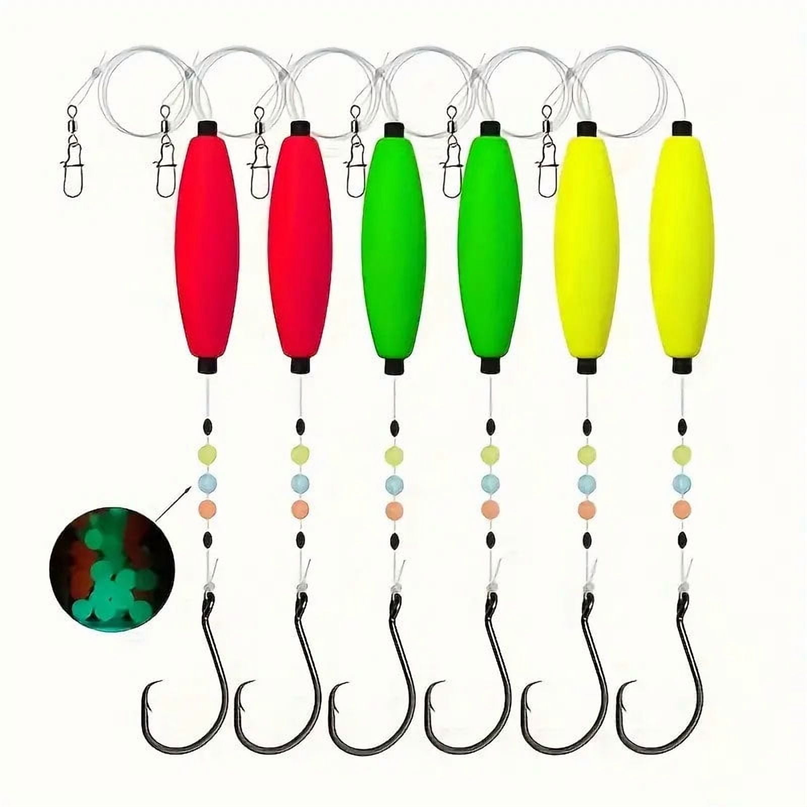 6PC Marker Buoys Long Casting Catfish Fishing Float 6/0 Round Hook ...