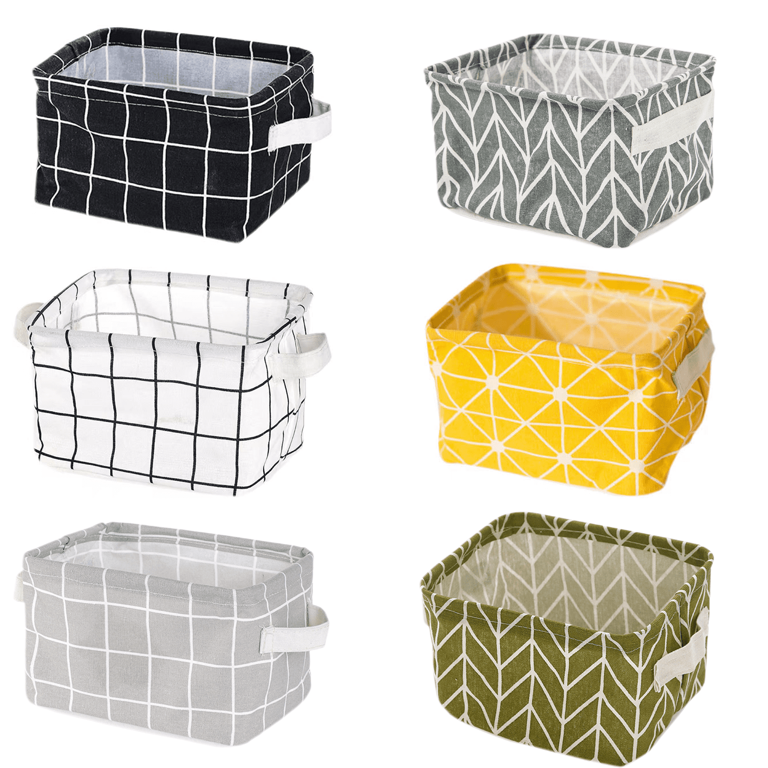 6PC Mini Collapsible Small Storage Bins with Handles- Blend Storage ...