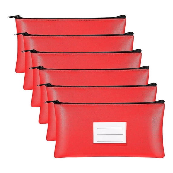 6PC Money Bags with Zipper Security Bank Deposit Bag Money Bag Receipt ...