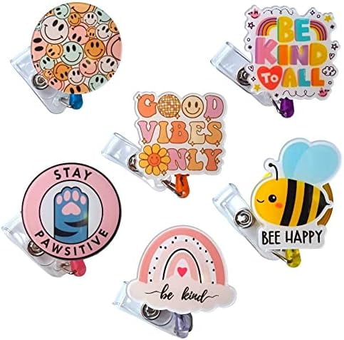6PC Nurse & Teacher Badge Reel | Cute Funny Inspirational Nursing Name ...