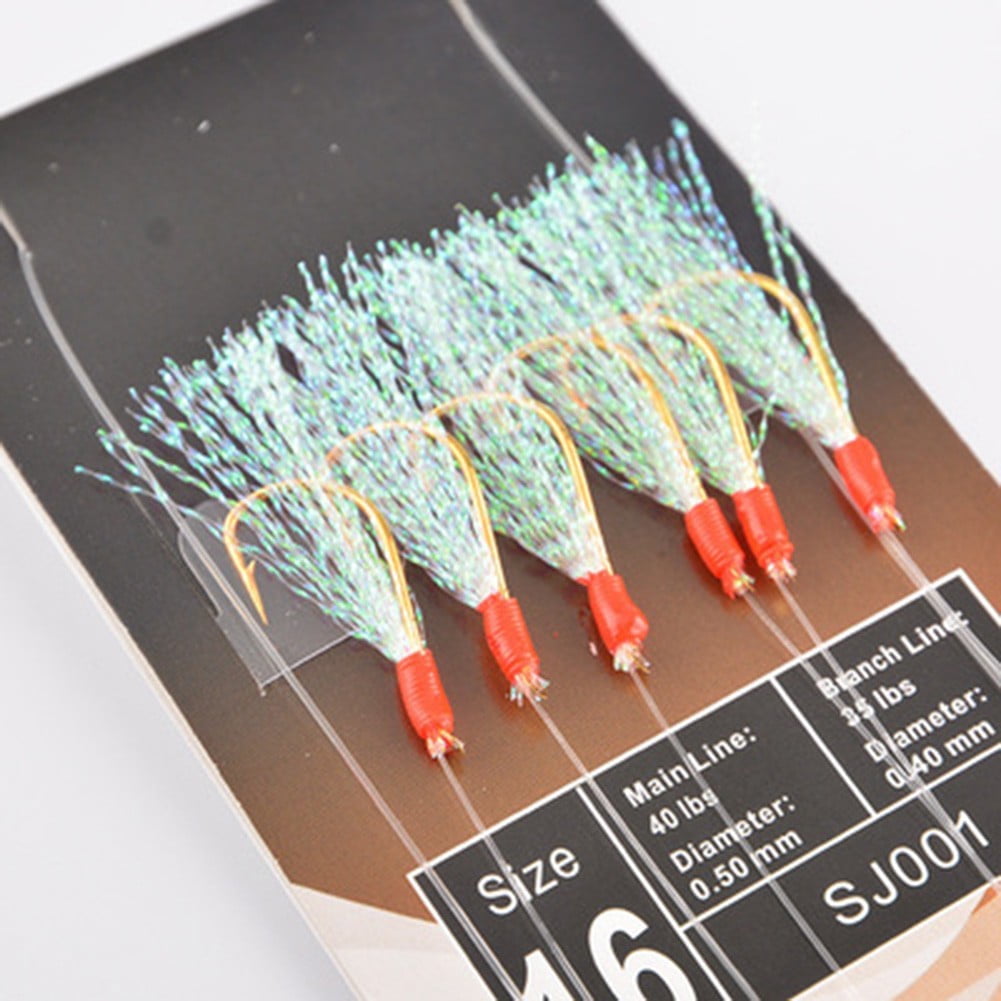 6PC/Pack Sabikis Soft Fishing Lure Rigs Bait Jig Lure Feather Lure ...