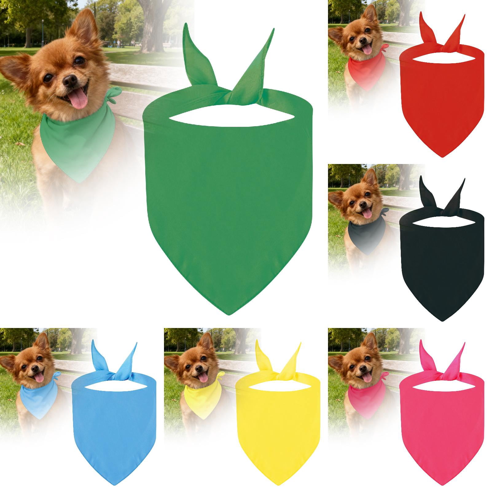 6PC Single Color Pet Bandana, Blank Dog Bandanas Solid Scarf, Durable ...