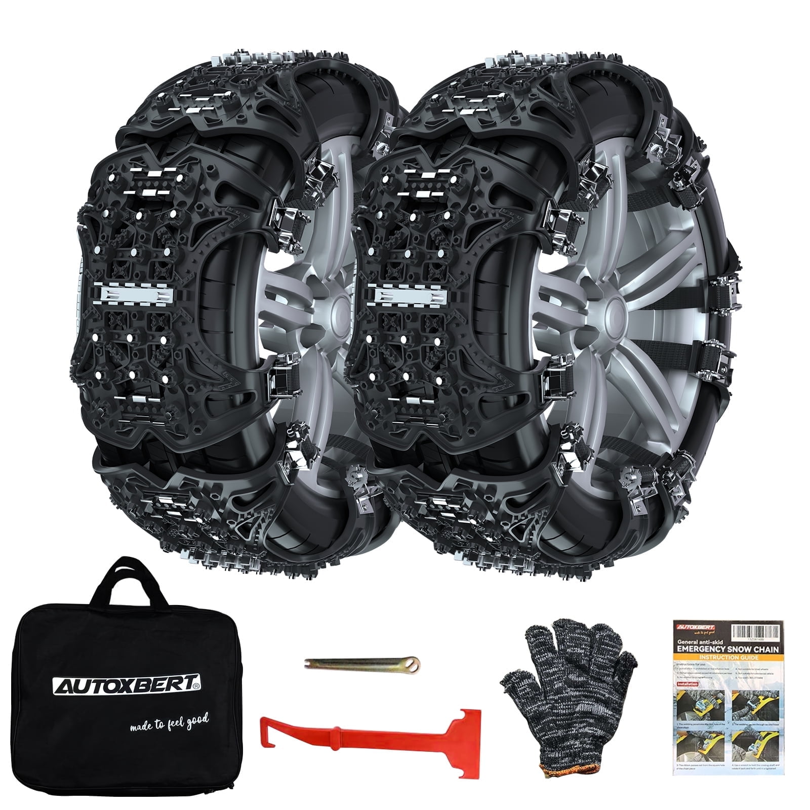 6PC Snow Chains Car Anti Slip Tyre Chain Adjustable Anti-Skid for Car ...