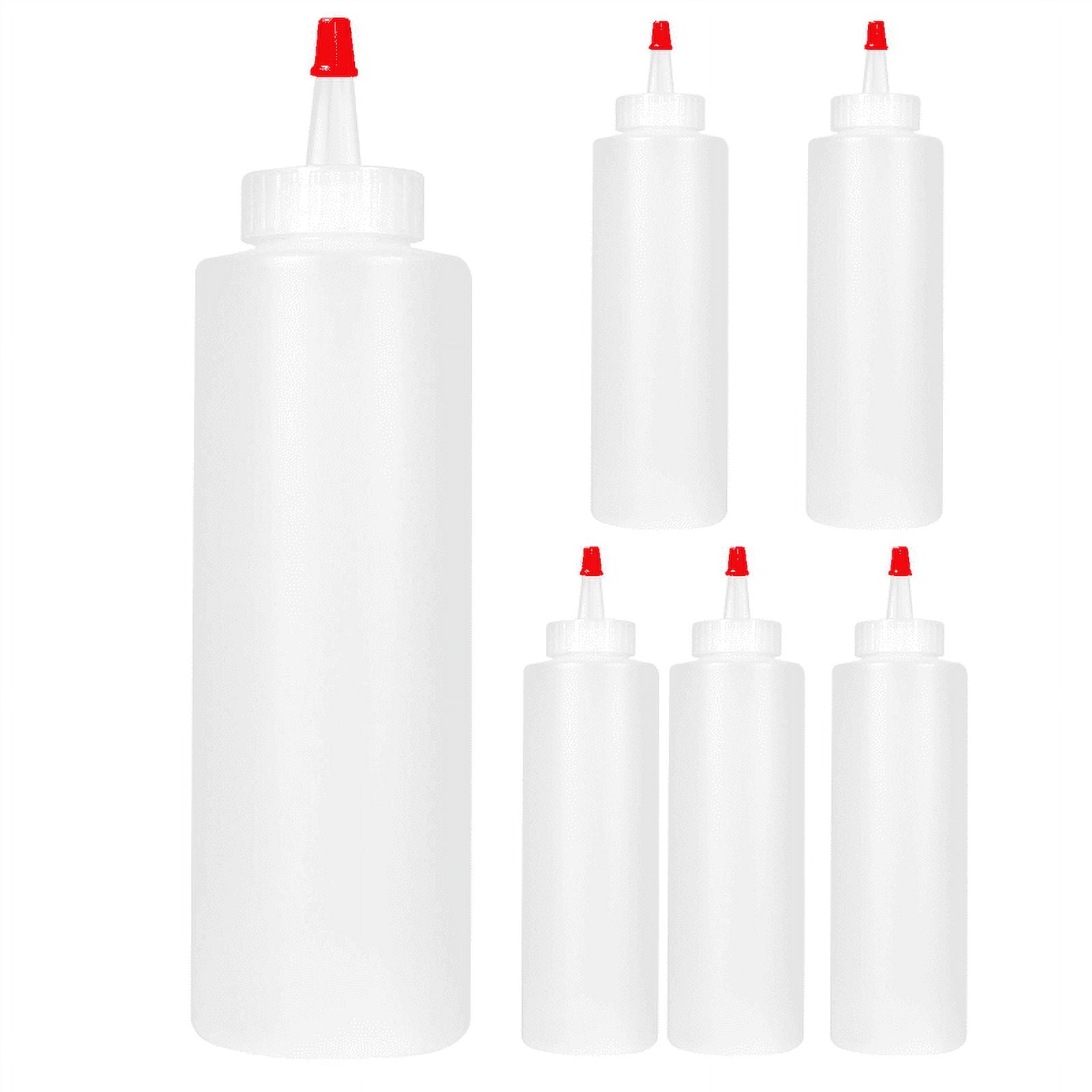 6PC Squeeze Squirt Condiment Bottles for Sauces - 16 Ounce Perfect ...