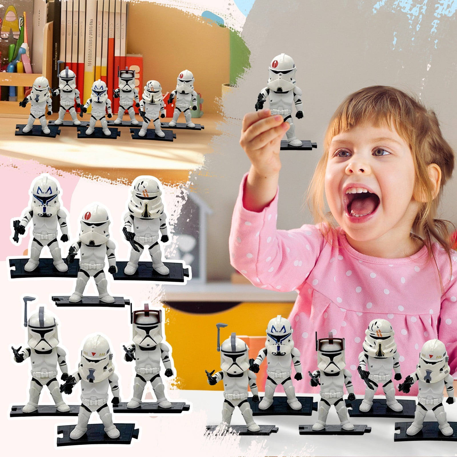 6PC Star Wars Action Figures Set, Clone Wars Saesee Tiin & Clone ...