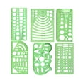 6PC Transparent Geometric Drawing Ruler Design Template Ruler Set ...