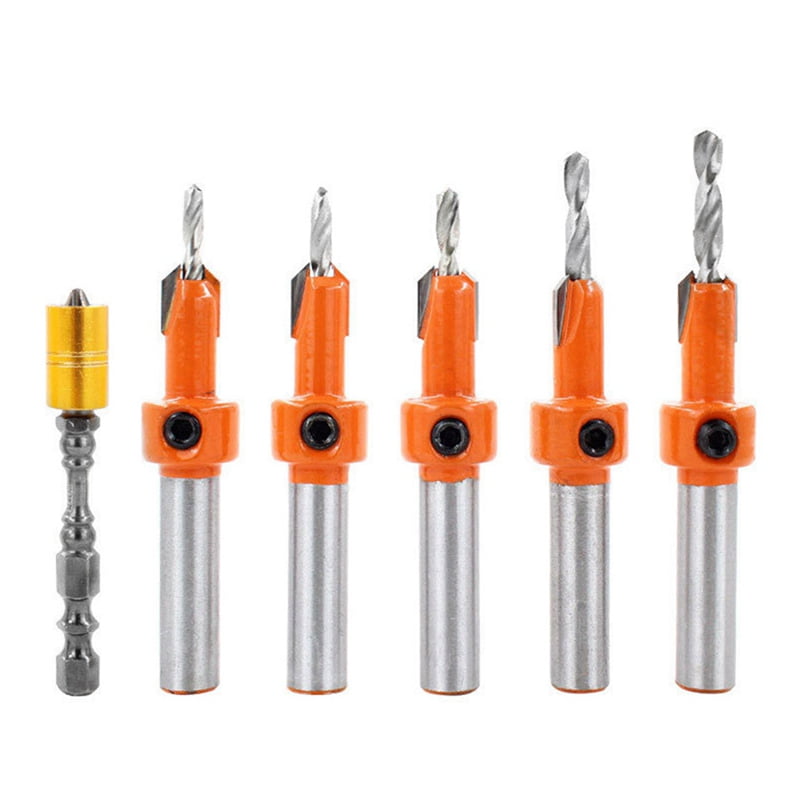6PC Woodworking Countersink Drill Taper Hole Drill Hole Opener Set ...