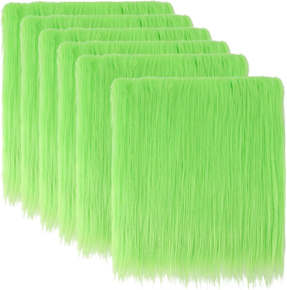 6PCS 10"×10" Shaggy Fur Square Patches Fluffy Faux Fox Fur Fabric ...