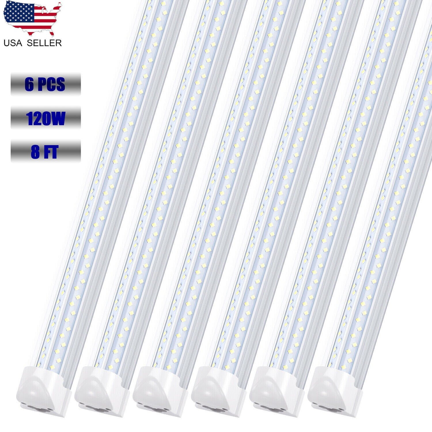 6PCS 120W 8' LED Tube Light Garage Bulbs T8 Linkable 8FT LED Shop Light ...