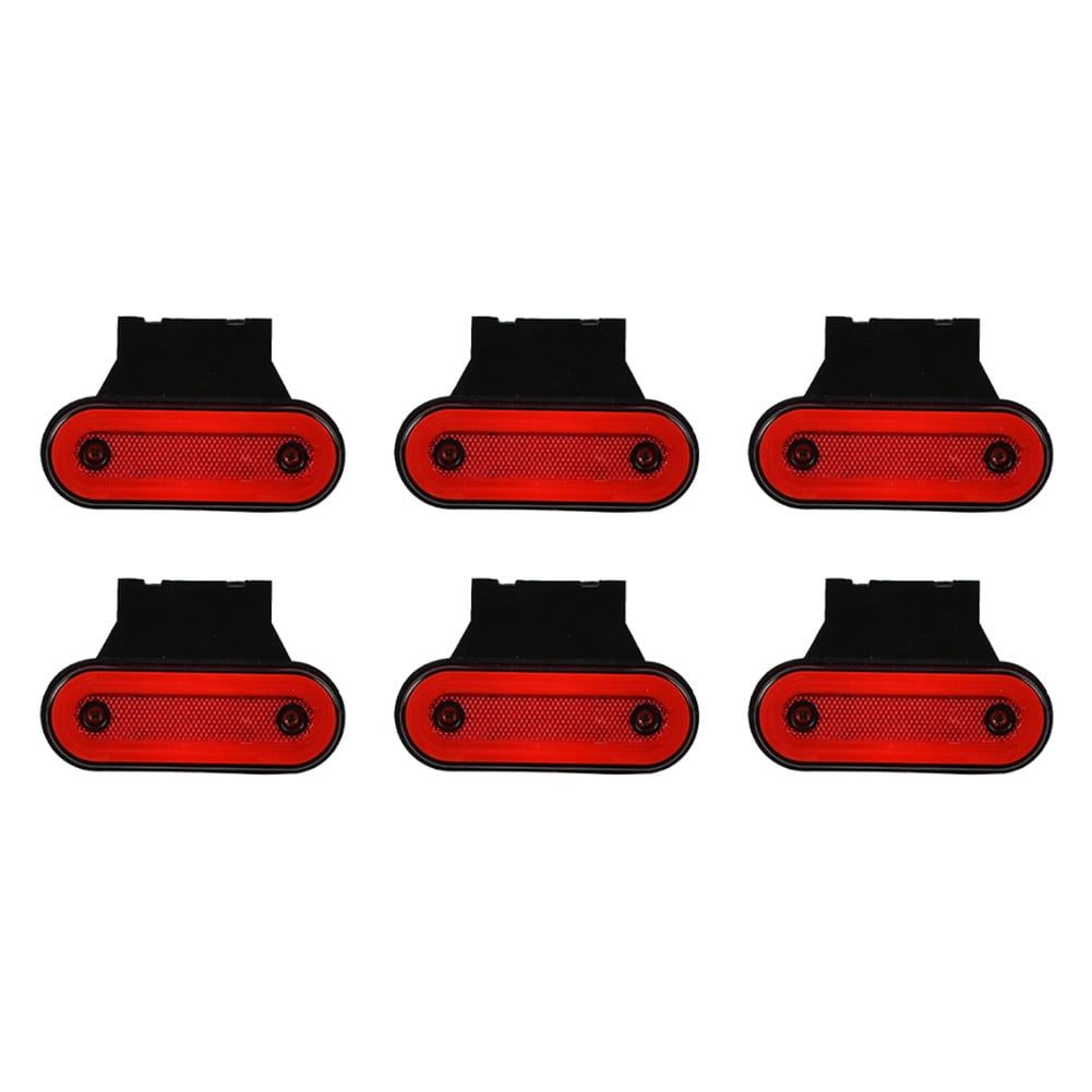 6PCS 12V-24V LED Light Guide Side Light Oval Truck Side Lights Taillight - Walmart.com