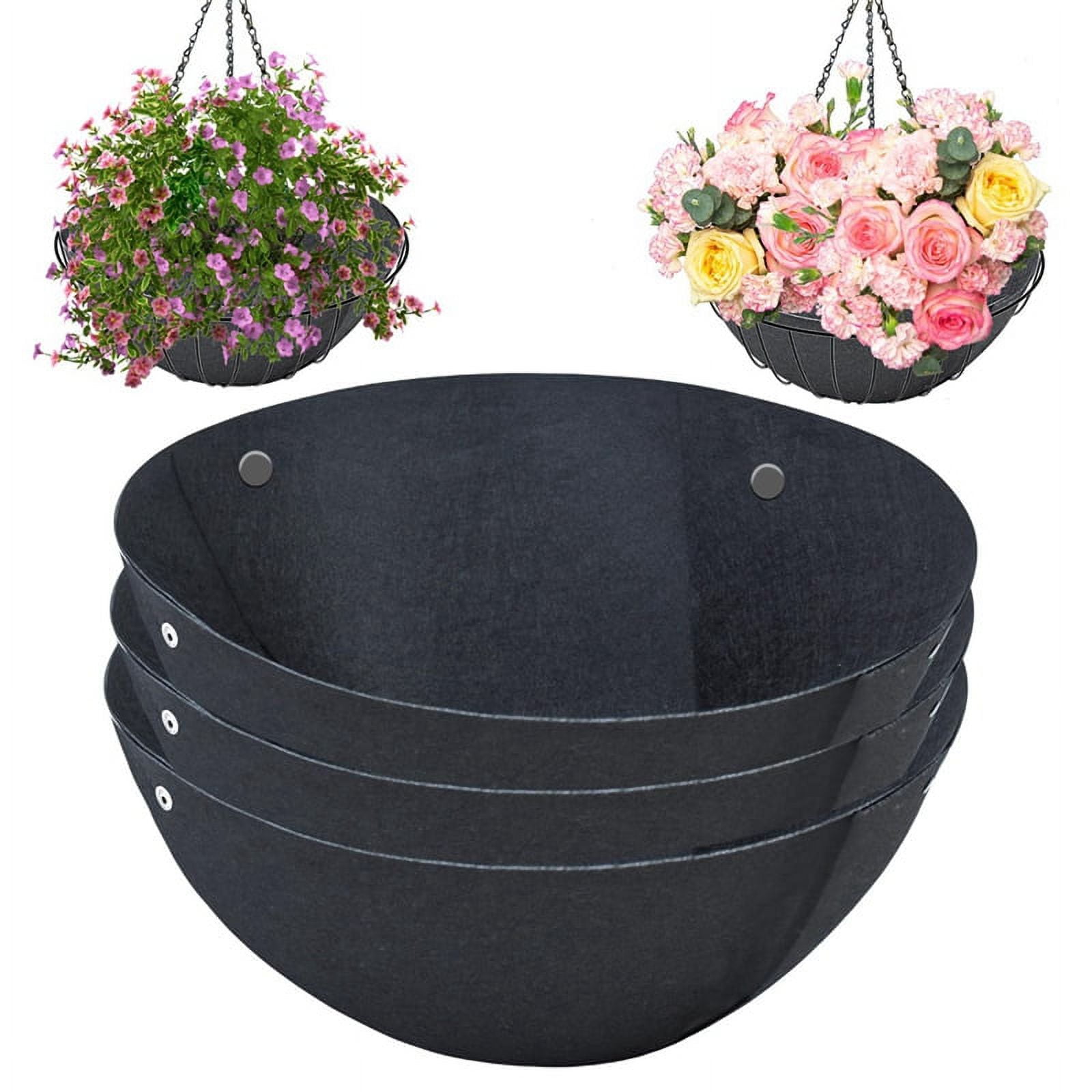 6PCS 14/16 Inch Hanging Flower Basket Liners Fabric Hanging Plant ...