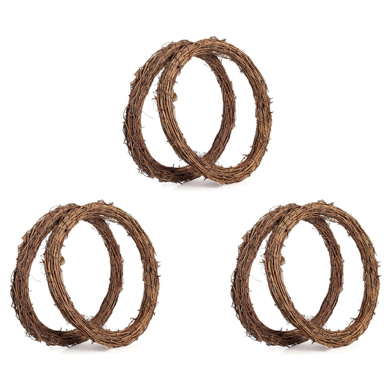 6PCS 14 Inch Grapevine Wreaths Wreath Rattan Wreath Garland for DIY ...
