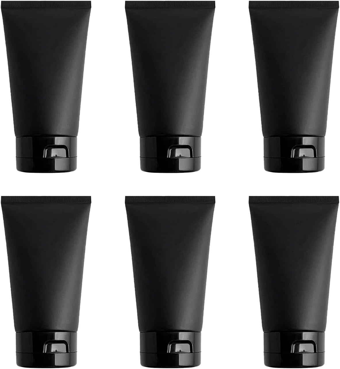6PCS 150ml 5oz Black Plastic Travel Bottles Refillable Leakproof ...