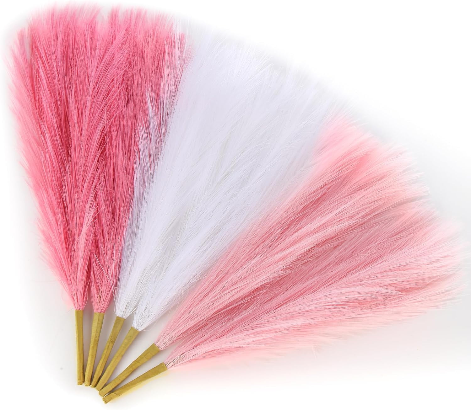 6PCS 17.7in/45CM Pampas Grass Plant White/Black/Grey Short Artificial ...