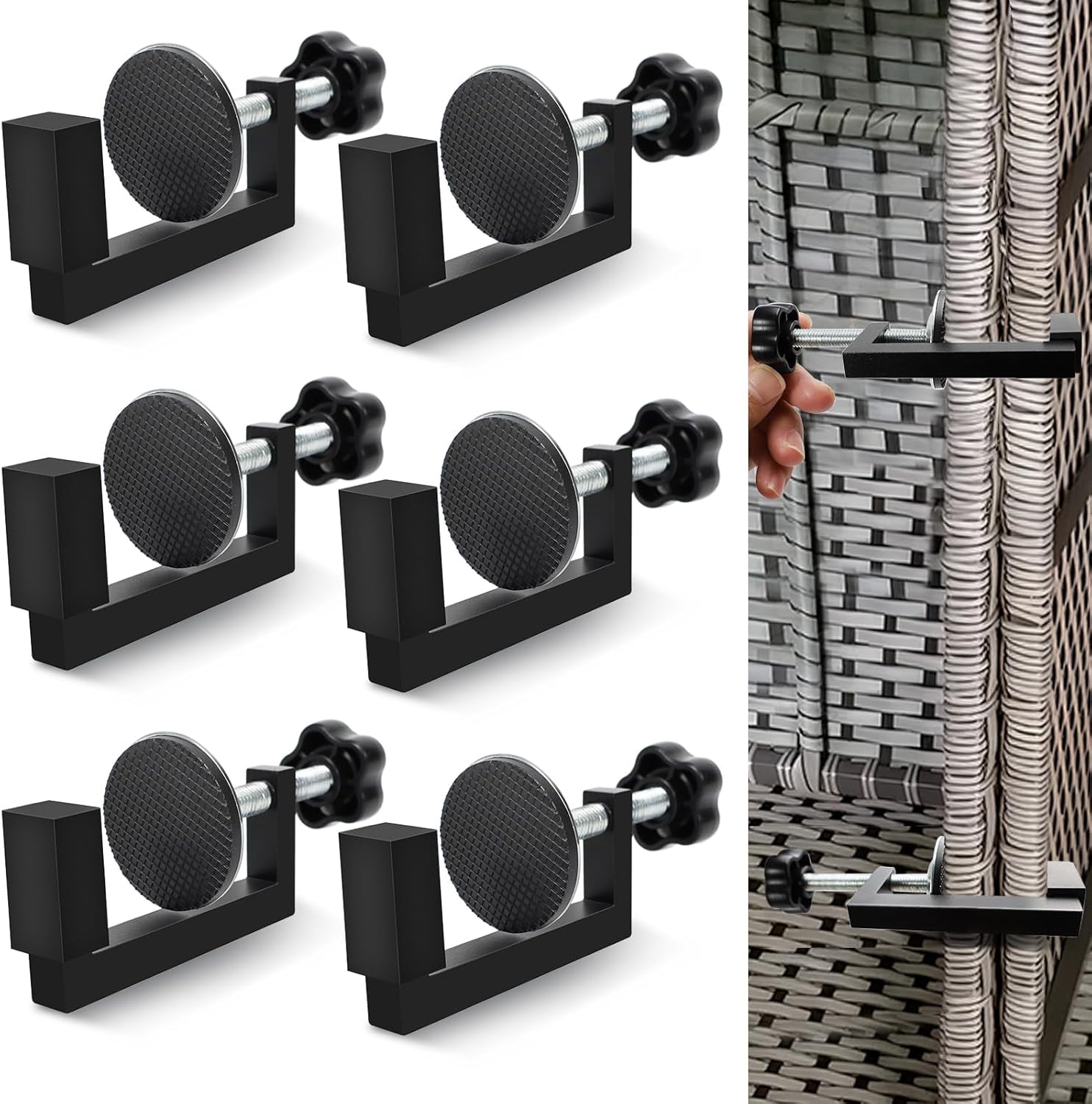 6PCS 2.17in Outdoor Patio Furniture Clips,Adjustable Sectional Couch ...