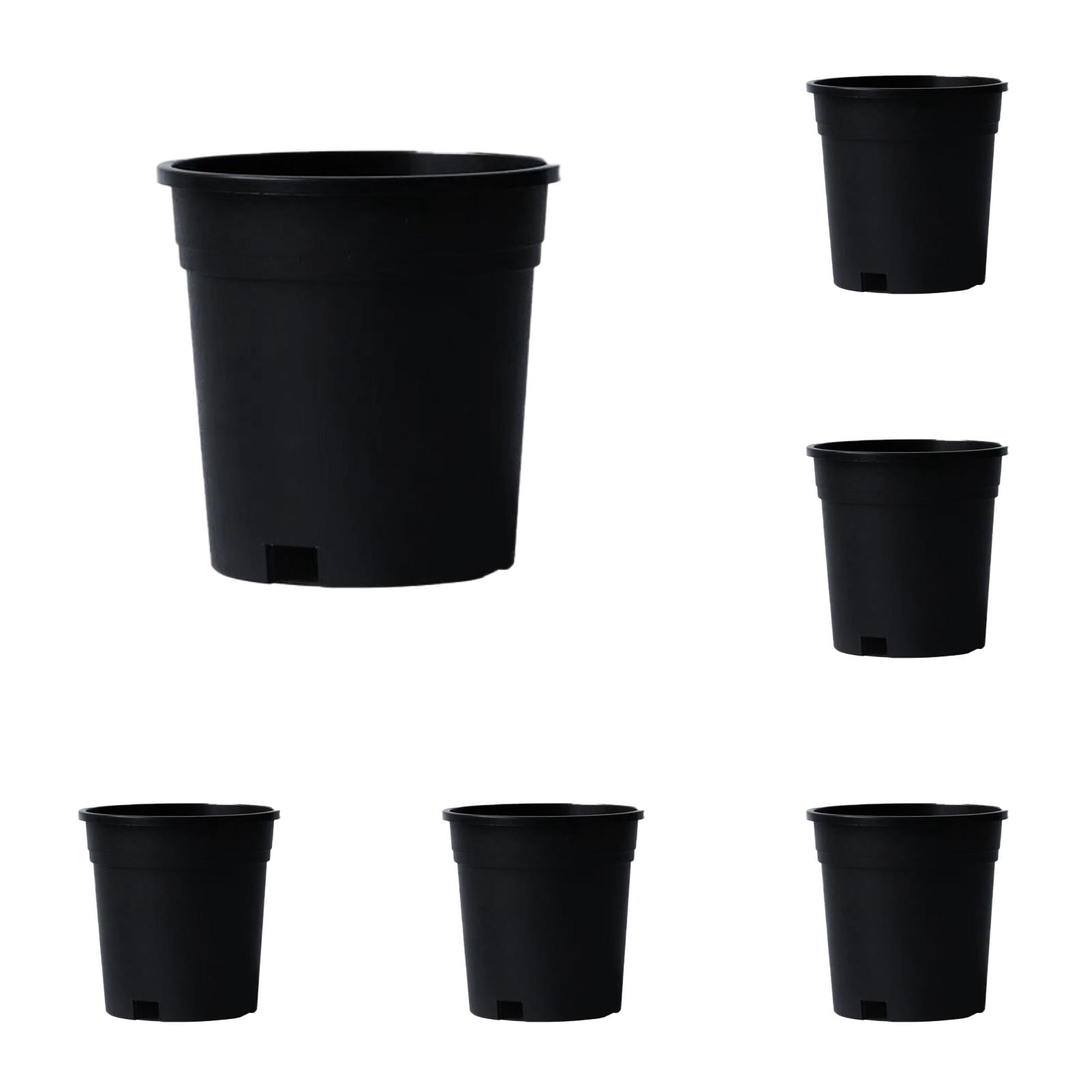 6PCS 2 GallonPlastic Nursery Pots - Flexible Starter Pots with Drainage ...