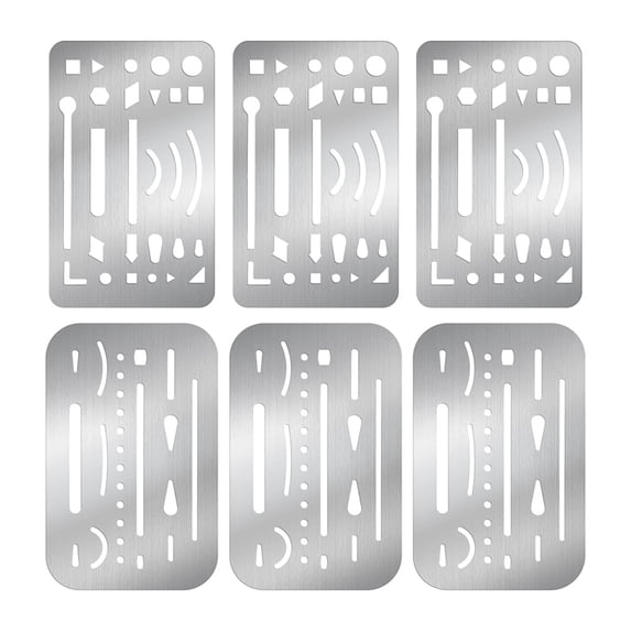 6PCS 2 Styles Stainless Steel Erasing , Eraser Shield Eraser Template ...