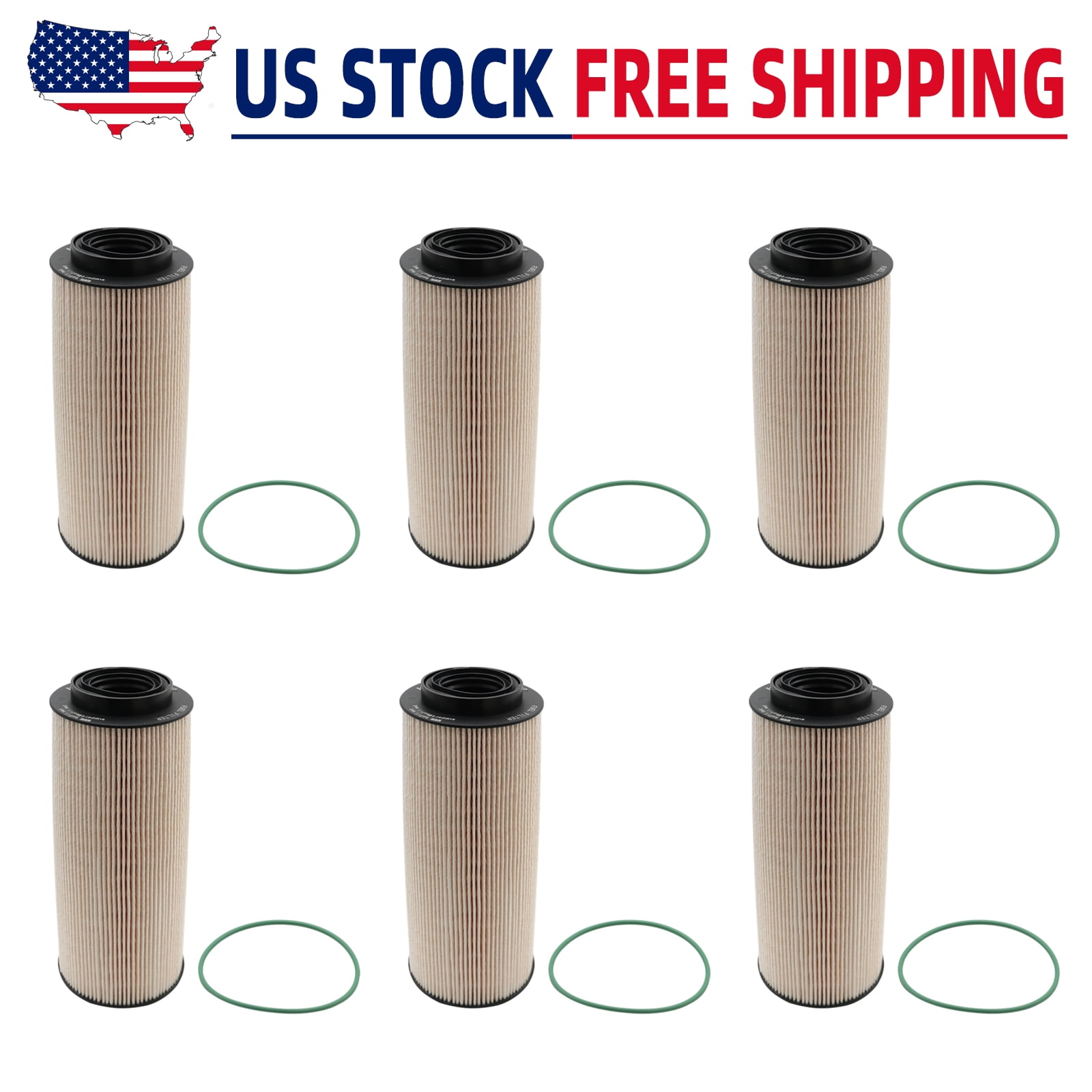 6PCS 2277129 Fuel Filter With Ring 2277129 2277129PE For 2164463 ...