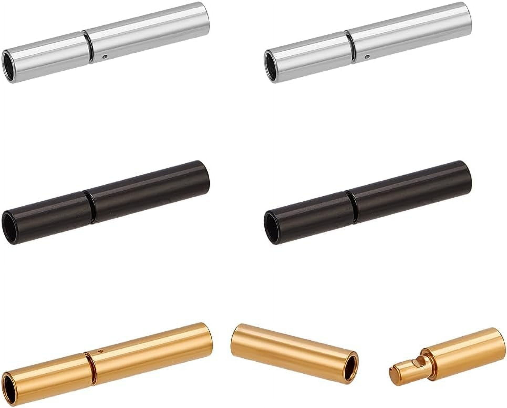 6PCS 3 Colors Stainless Steel Bayonet Clasps Column Push Clasps Tube ...