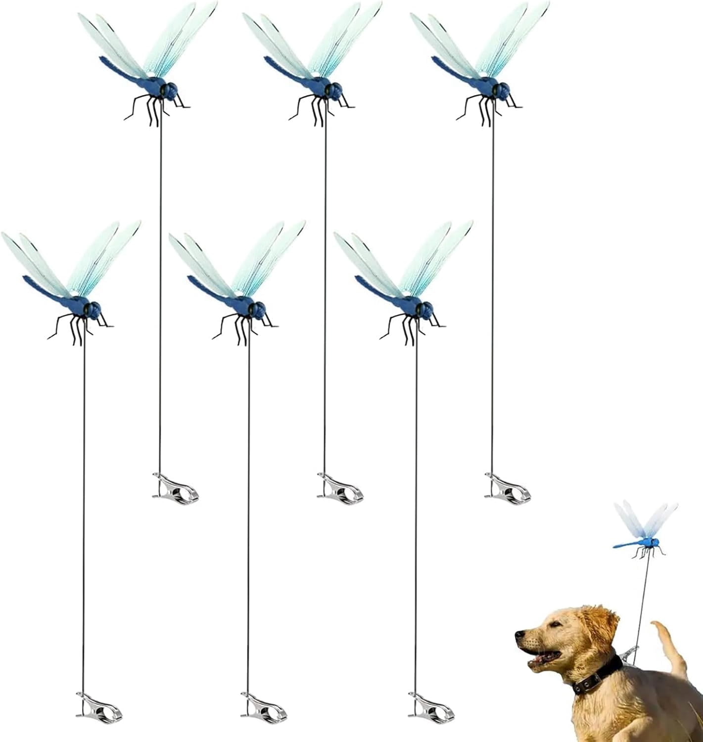 6PCS 3D Artificial Dragonfly Outdoor Clip, Dragonfly Hat Clip, Dragon ...
