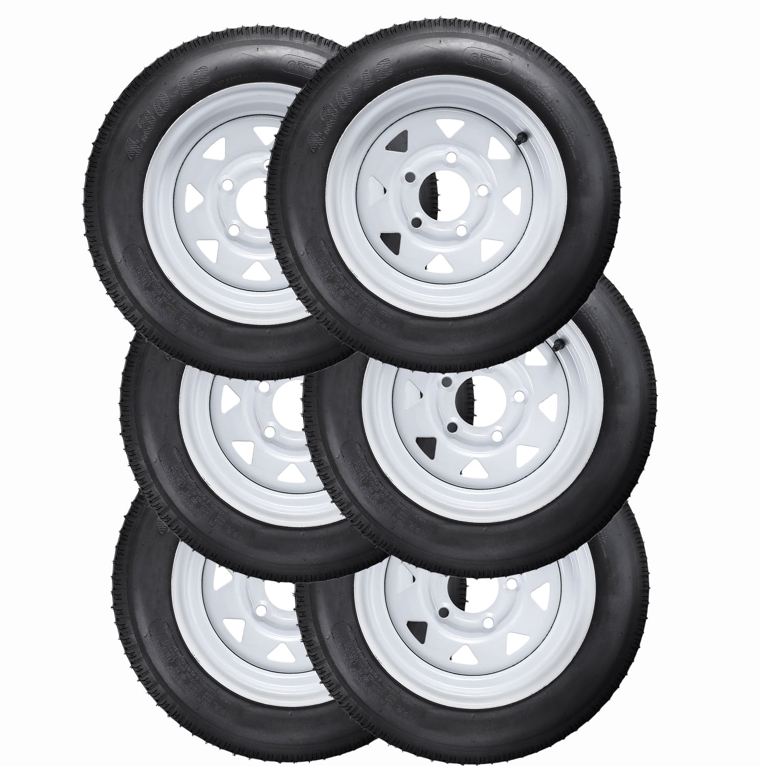 6PCS 4.80-12 4.80x12 480-12 Trailer Tires with 12 inch Rims, 2 Pack 4. ...
