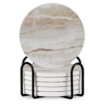 Thirstystone "Winter Woodlands" 4-Pack Round Absorbent Stone Coasters ...