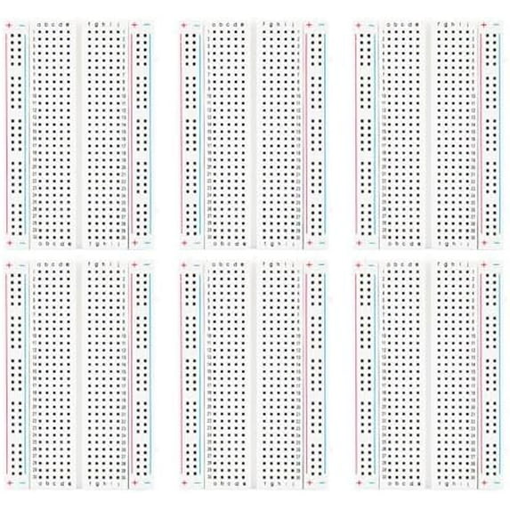 6PCS 400 Point Breadboard Kit Solderless Breadboards for Arduino Project Small Bread Board ...