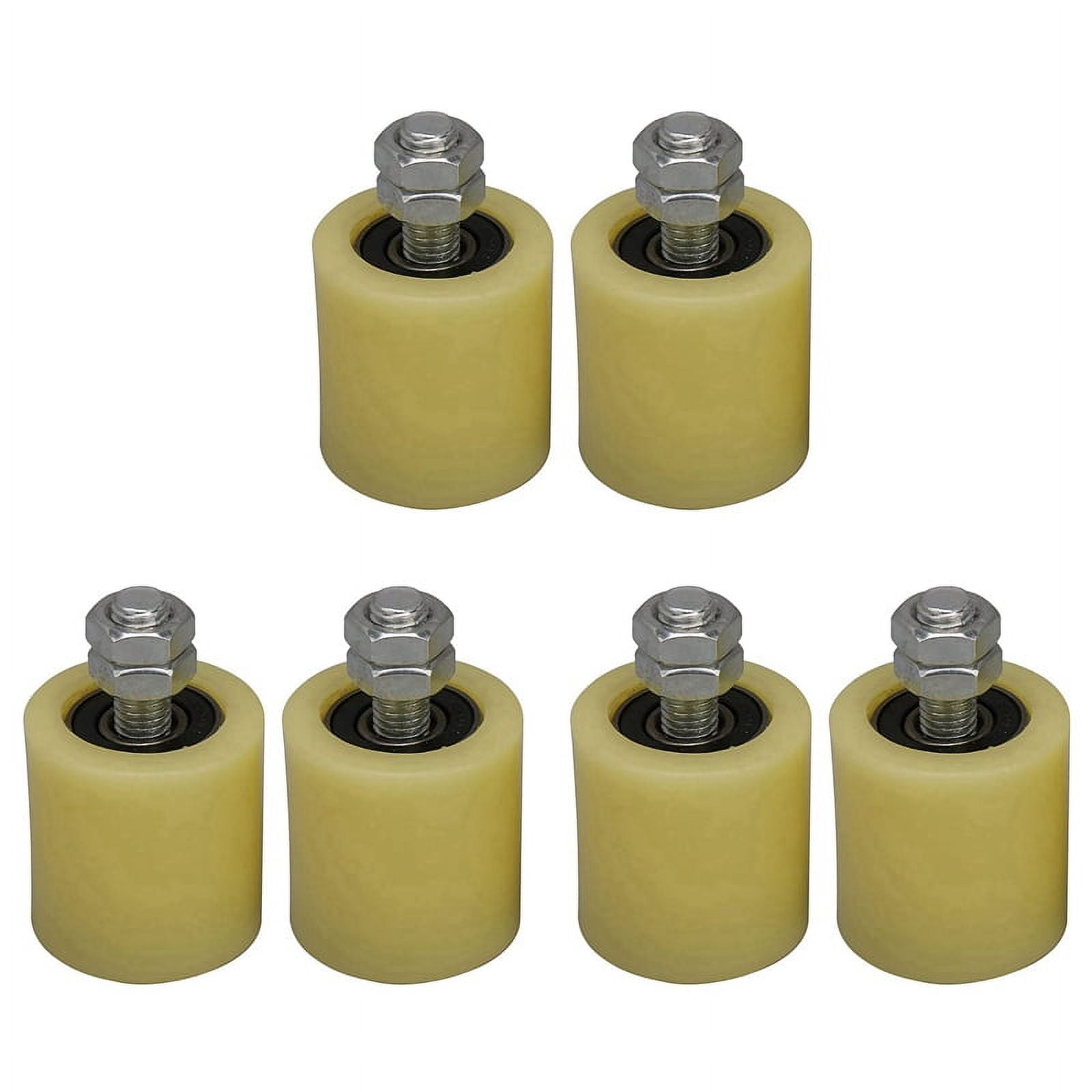 6PCS 48X50mm Yellow Silver Nylon Steel Flat Roller Bearing Guiding ...