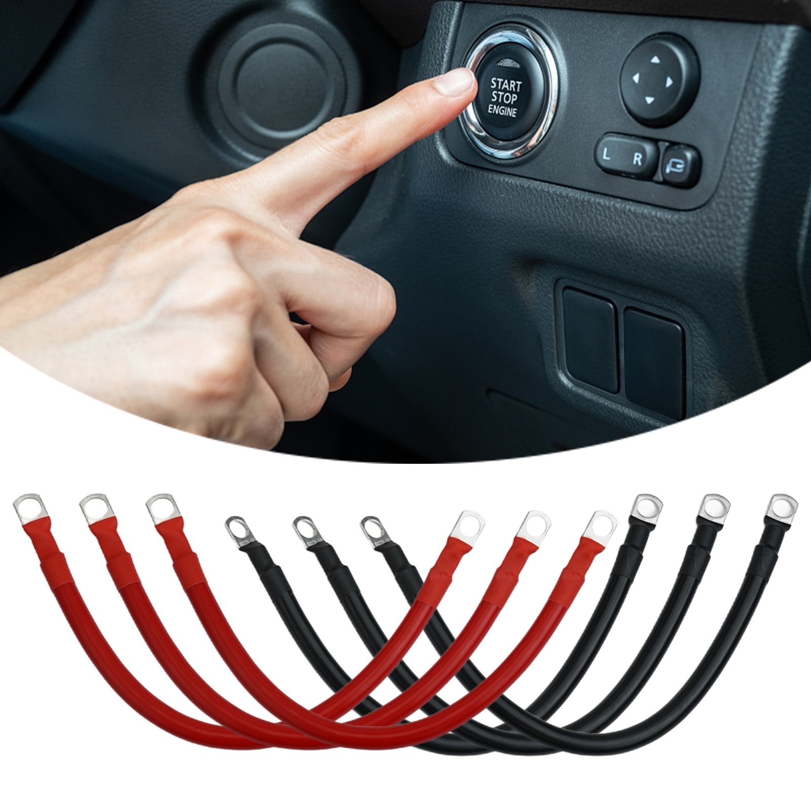 6PCS 4AWG Battery Cables Set for Marine Automotive Inverter - 12inch ...