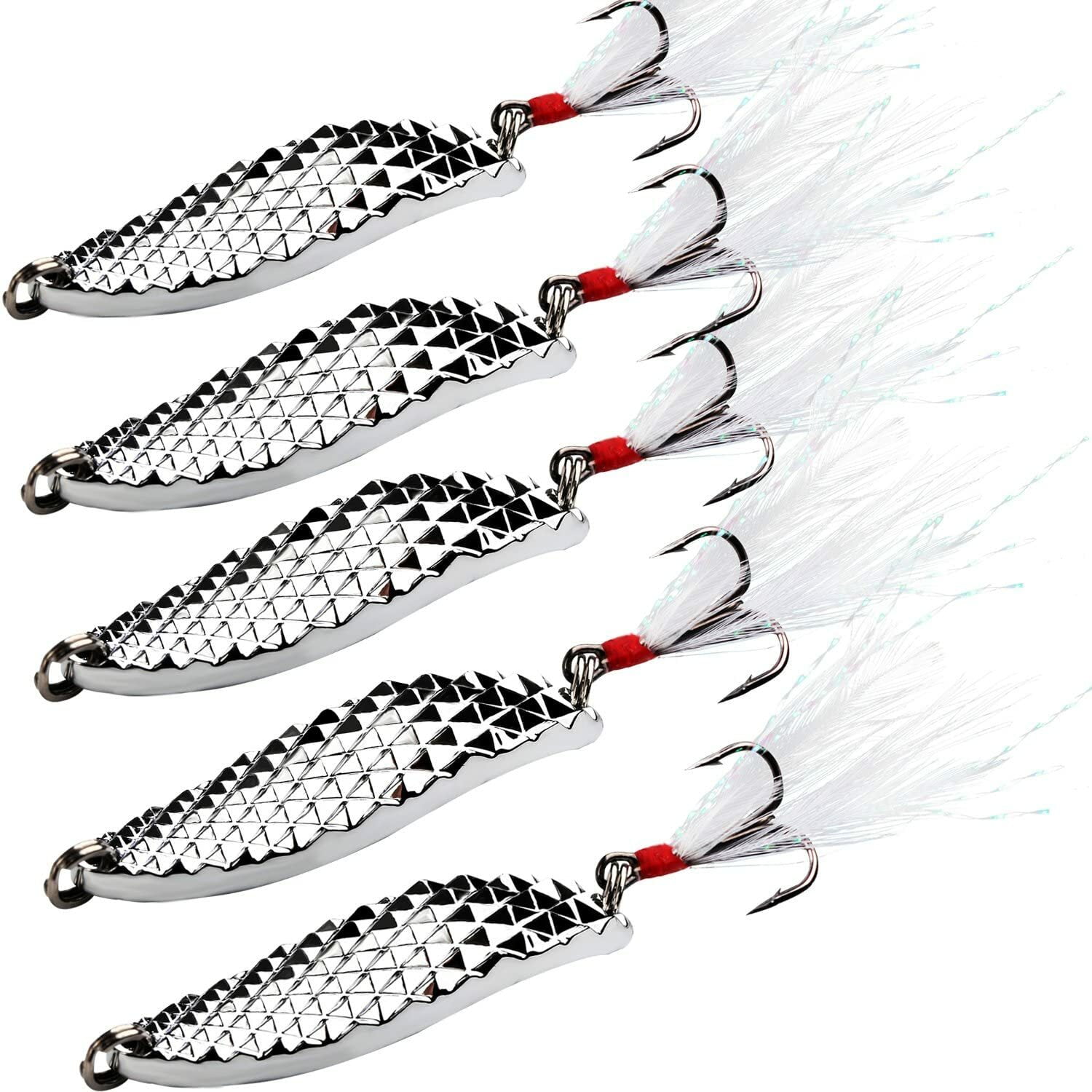 6PCS 5-20g Casting Metal Spoons Fishing Lure For Salmon Bass Trout ...