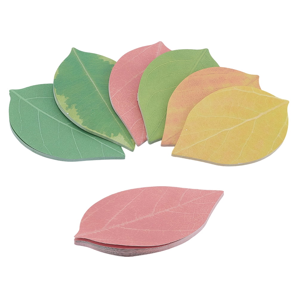 6PCS 6 Colors 150 Sheets Leaf Paper Pad Sticky Notes Cute Tree Leaf ...