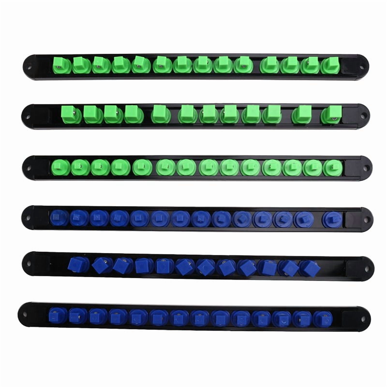 6PCS ABS Socket Organizer 1/2 Inch 3/8 Inch and 1/4 Clip Drive Socket ...