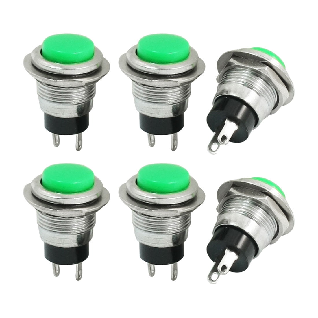 6PCS AC125V 6A 250V 3A Momentary SPST 2-Terminals Pushbutton Switch ...