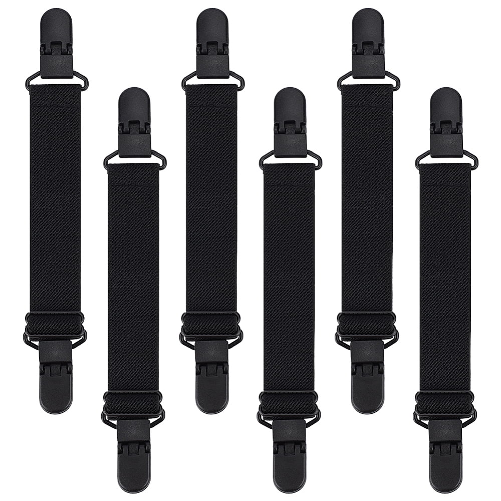 6PCS Adjustable Elastic Straps Pant Leg Straps Clips Stirrups Leg ...
