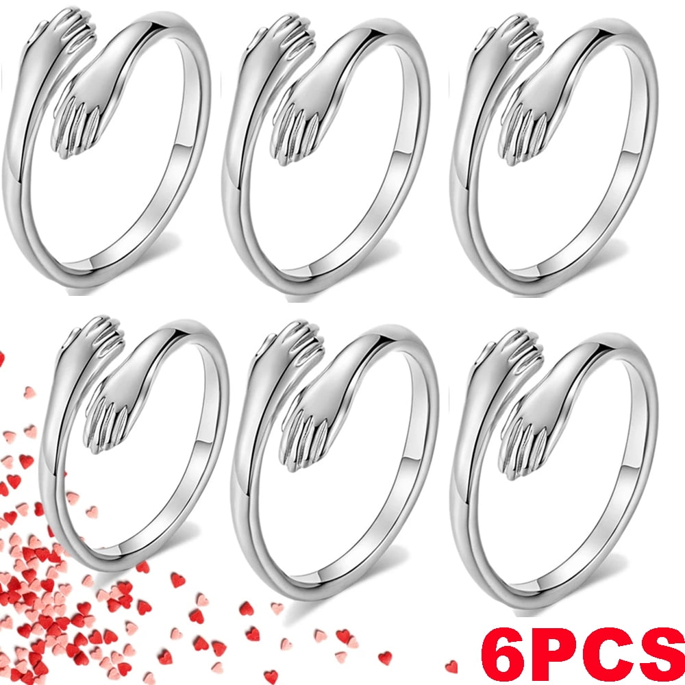 6PCS Adjustable Rings for Women Men 925 Sterling Silver Ring - Walmart.com