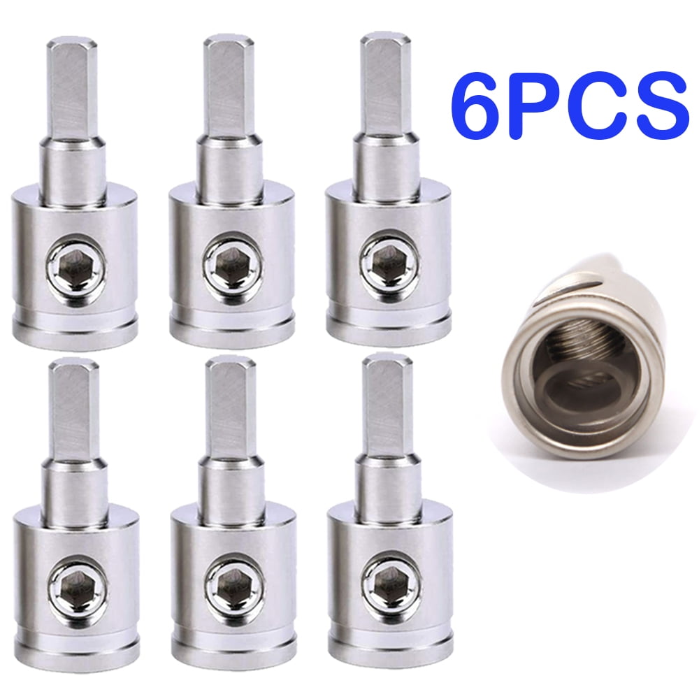 6PCS Amp Input Reducer 1/0 Gauge to 4 Gauge Wire Reducer Power/Ground ...