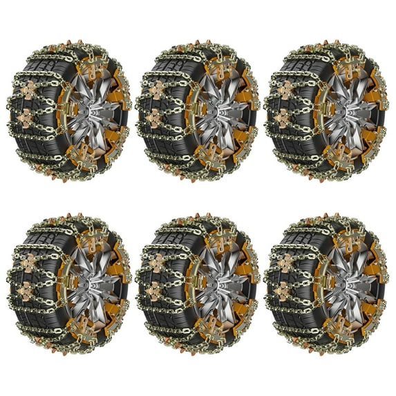 6PCS Anti Slip Tire Chains For Winter Driving Double Structure Enhanced ...