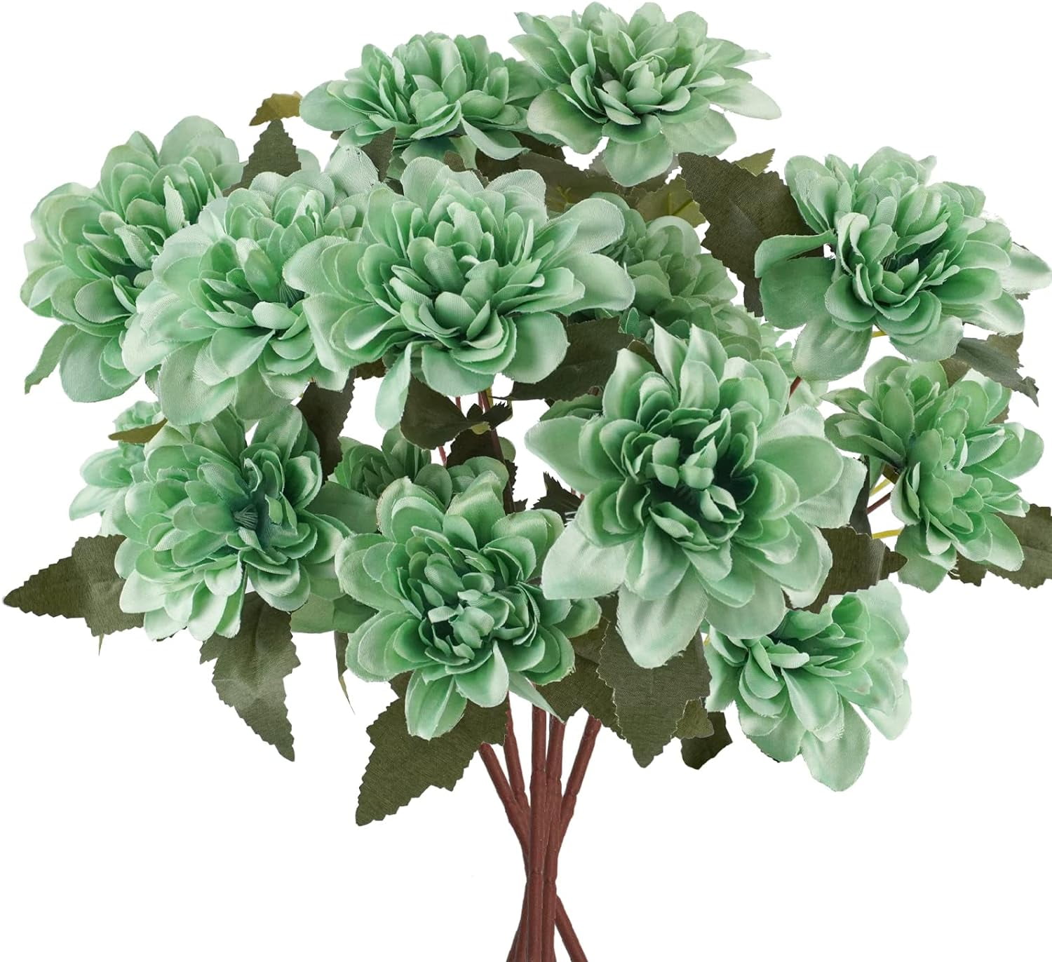 6PCS Artificial Daisy Mums Flowers with Stem, Burnt Orange Silk Flowers ...