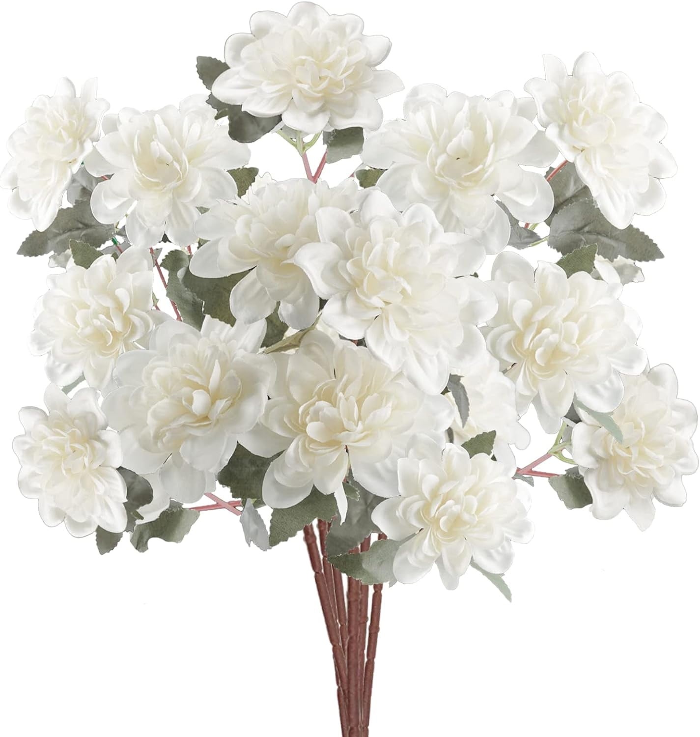 6PCS Artificial Daisy Mums Flowers with Stem, Burnt Orange Silk Flowers ...