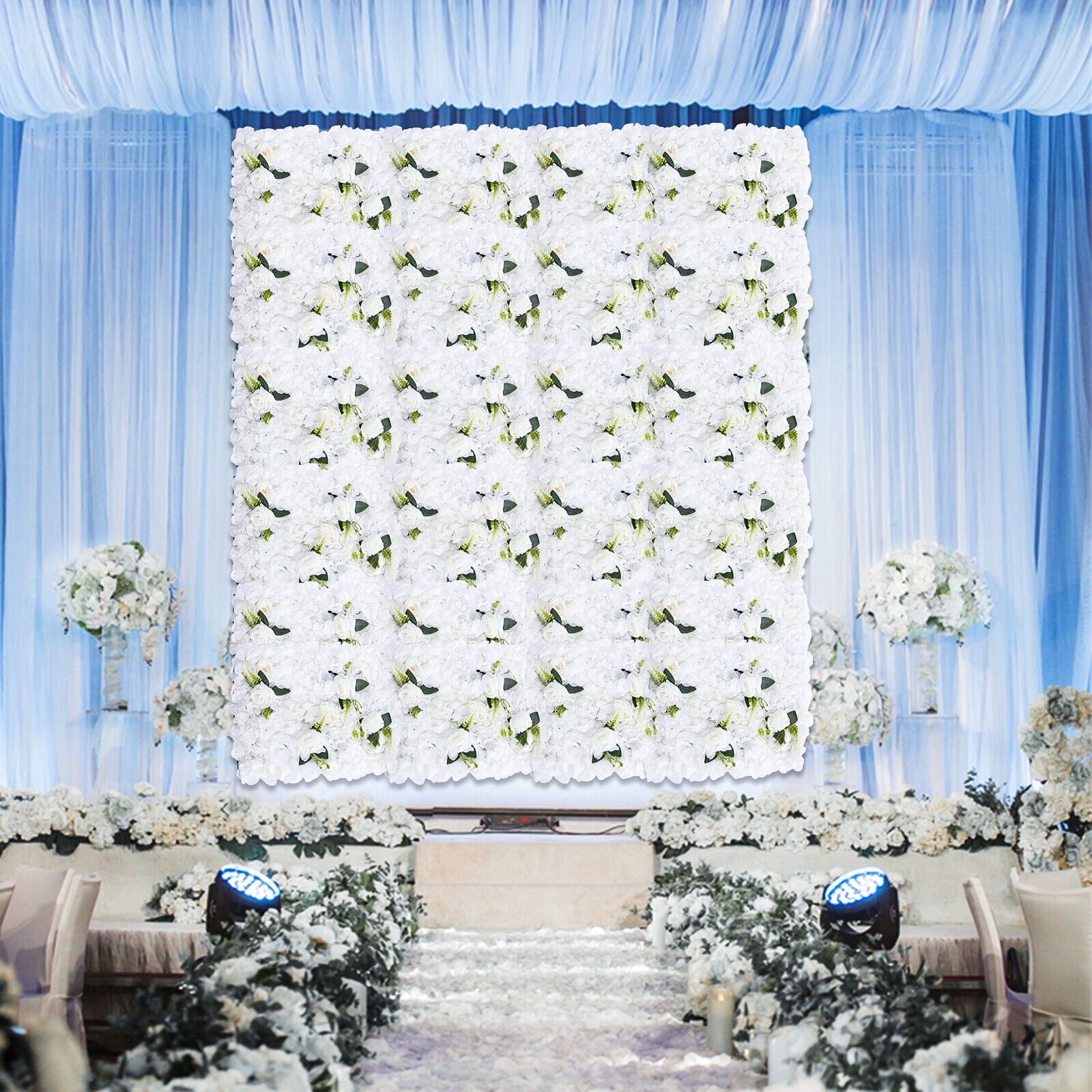 6PCS Artificial Flower Wall Panel Wedding Backdrop Event Party Venue ...