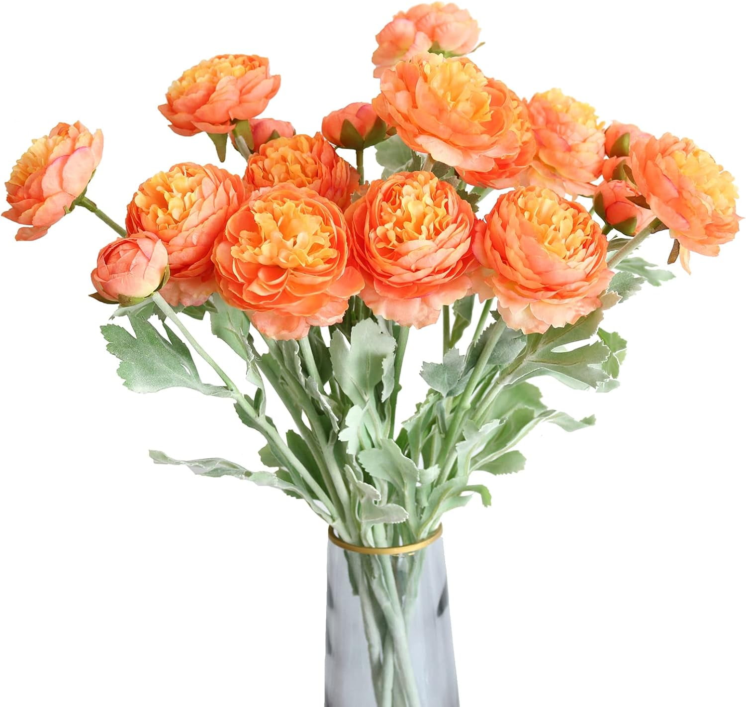 6PCS Artificial Ranunculus Flowers with Real Touch Stem Silk Ranunculus ...