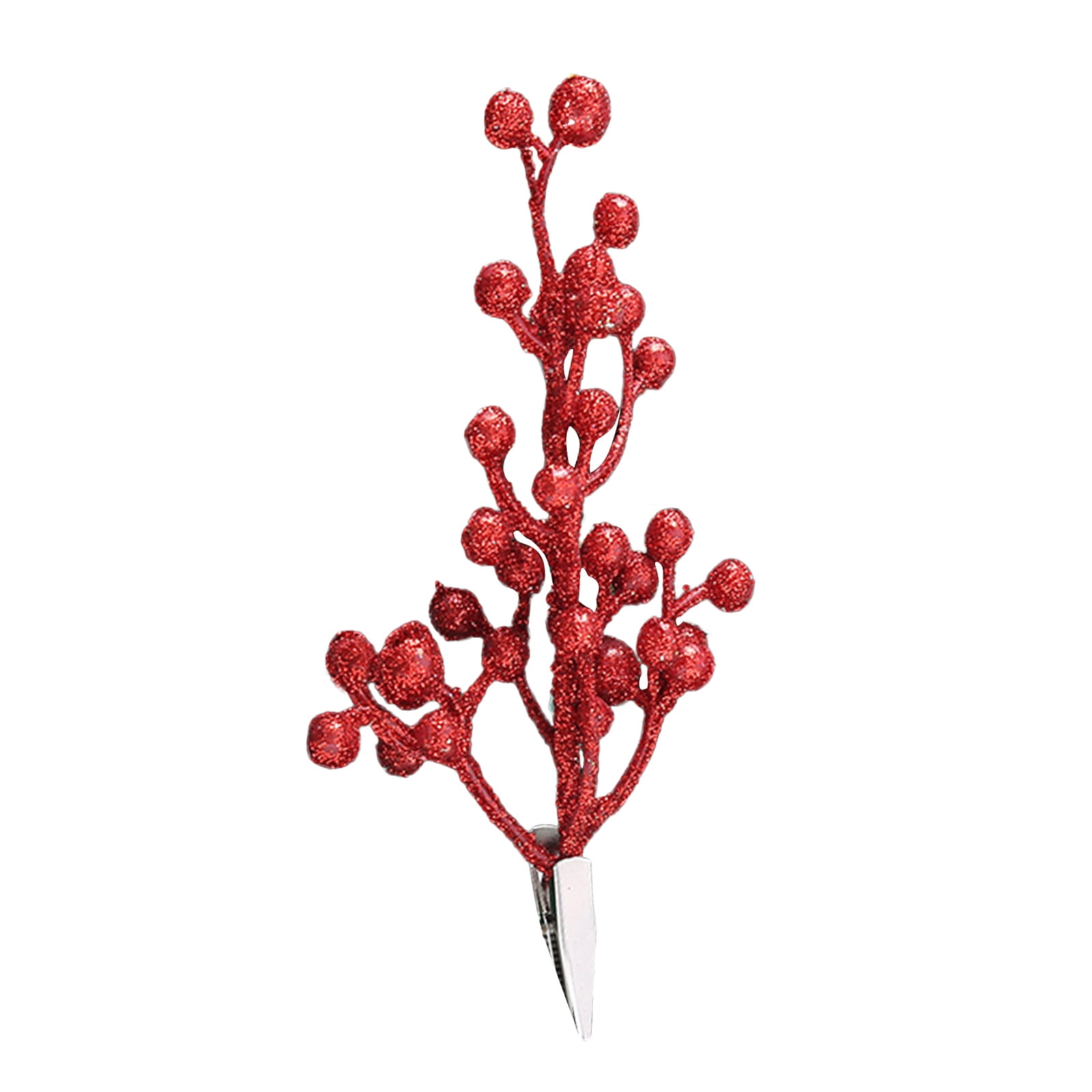 6PCS Artificial Red Berry Stems 7.8inch Christmas Red Berry Picks Holly ...