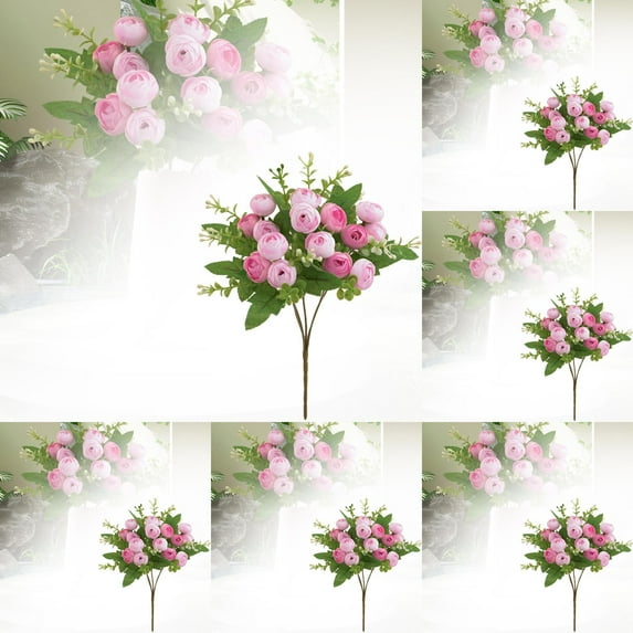 6PCS Realistic Flower Bouquet - Lifesize Floral Arrangements with Long ...