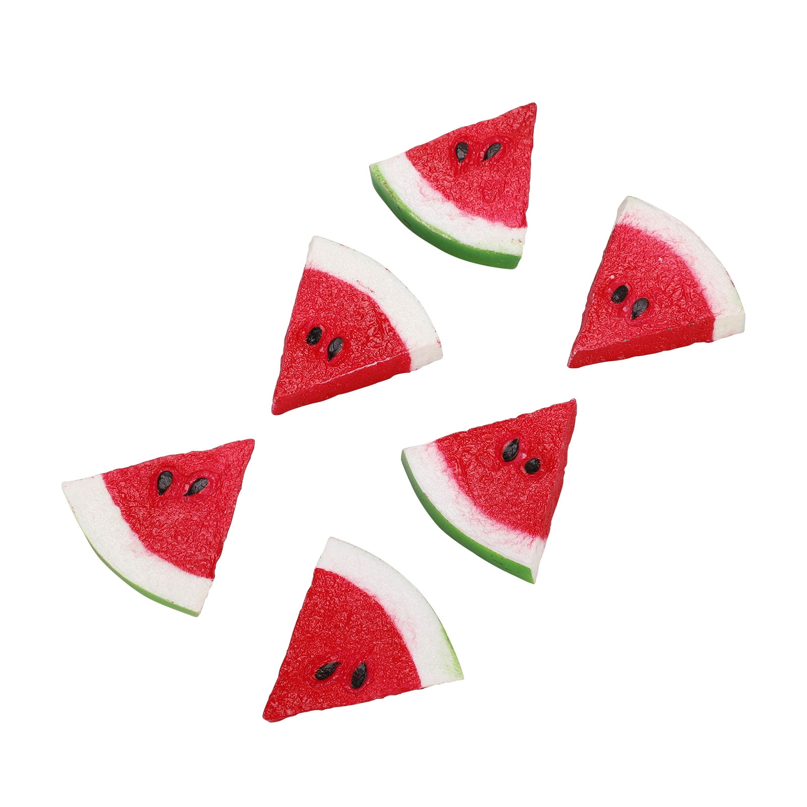 6PCS Artificial Watermelon Slice Lifelike Simulated Fake Fruits ...