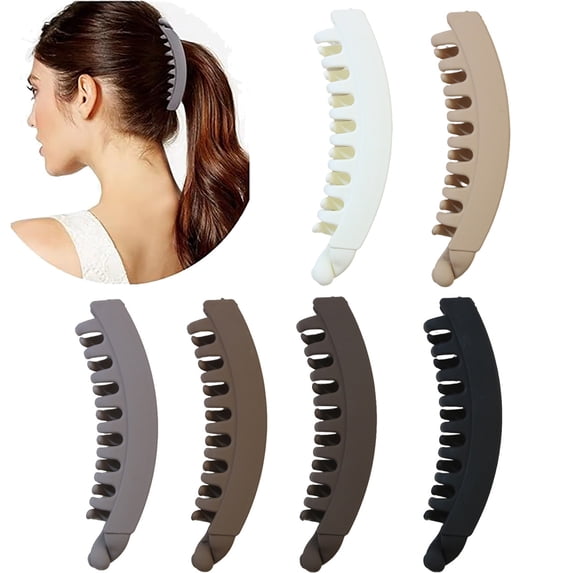 6PCS Banana Hair Clips for Women, Cute and Stylish French Hair Claw ...